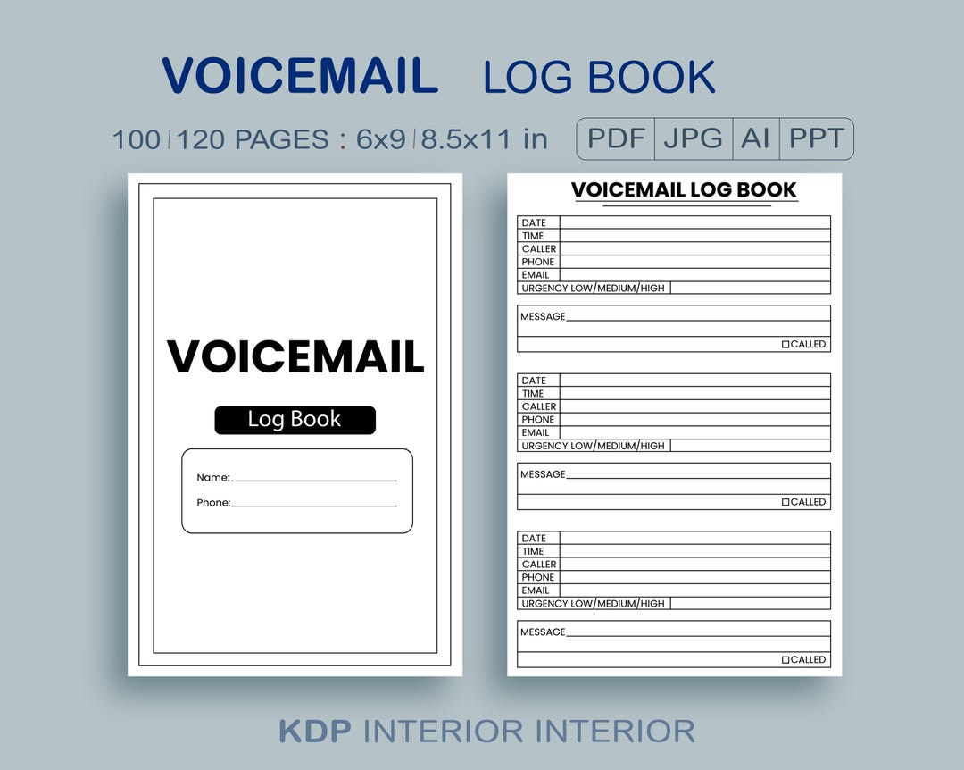 Voicemail Log Book, Communication Log, Phone Call Template, Missed Call ...