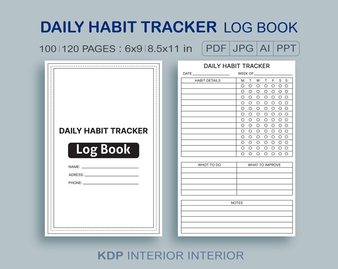 Daily Habit Tracker Log Book,habit Tracker Log Book, Daily Habit ...