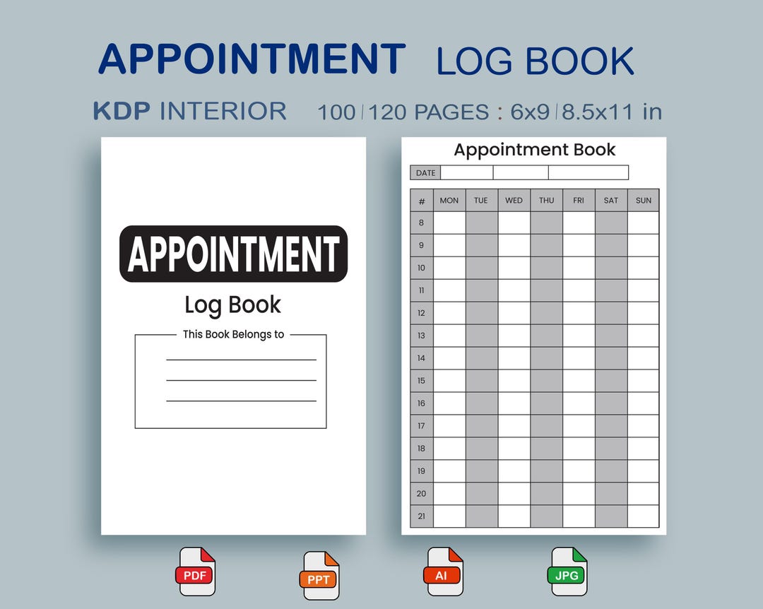 Appointment Log Book | Appointment Log Template, Medical Planner Binder ...