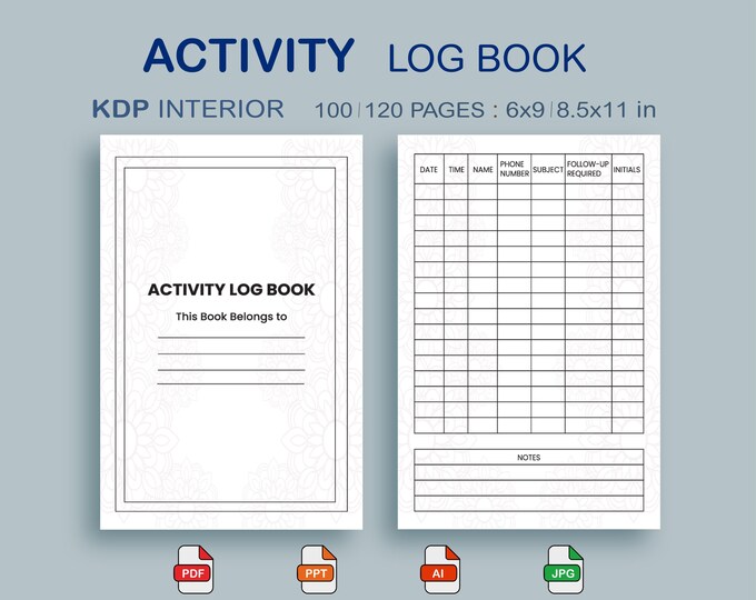 Activity Log Activity Phone Log Tracker Template Activity and Follow-up ...