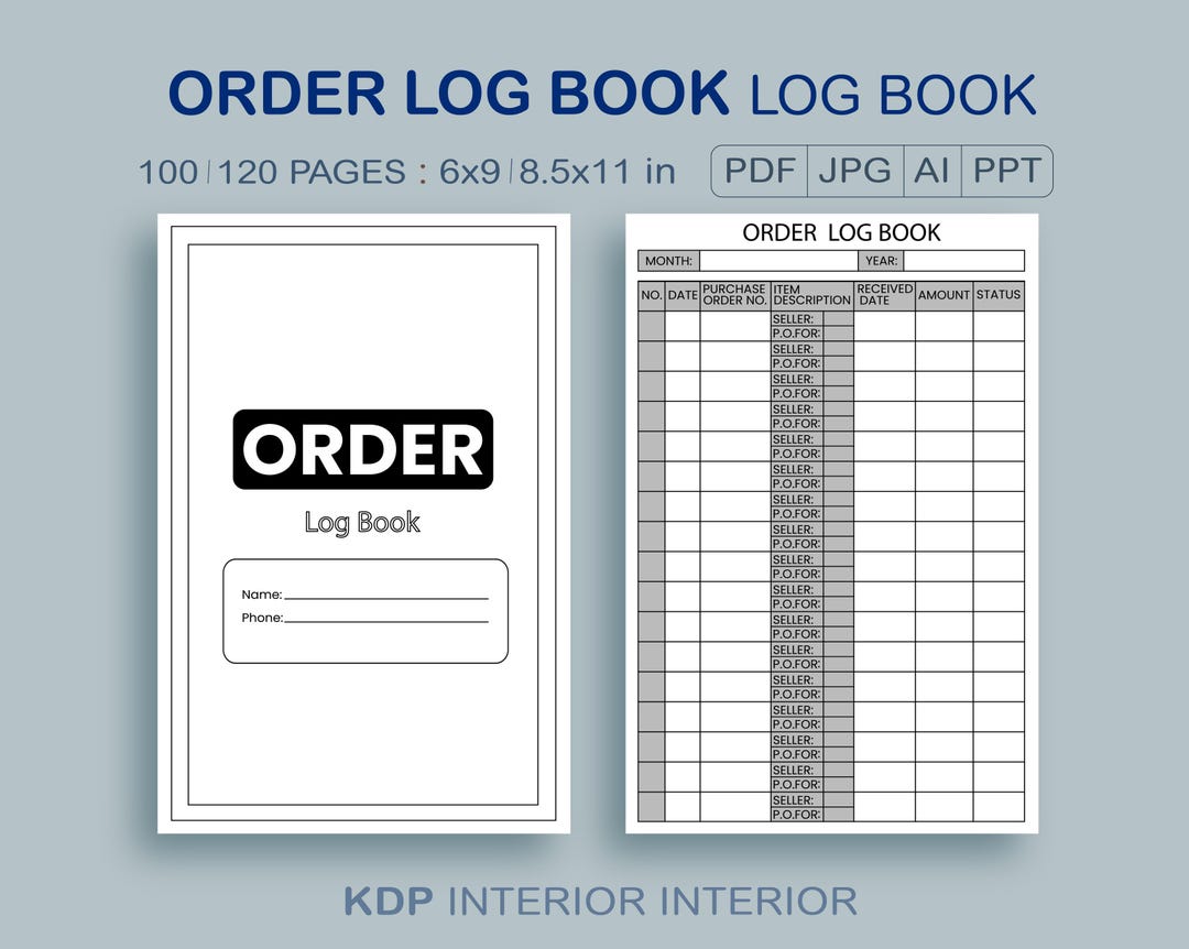 Order Log Book, Sales Order Tracker, Order Sheet, Log Sheet, Order Log ...