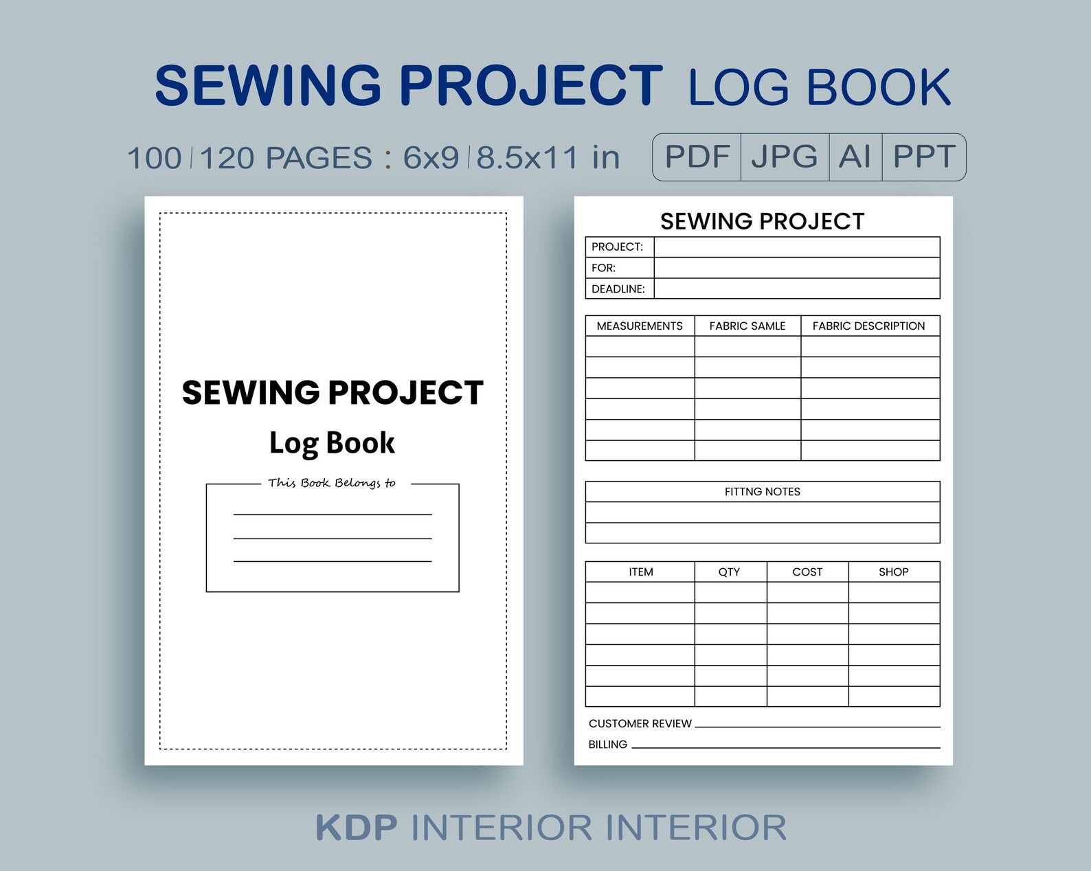 Sewing Project Log Book, Sewing Project Planner, Sewing Organizer ...