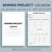 Sewing Project Log Book, Sewing Project Planner, Sewing Organizer ...
