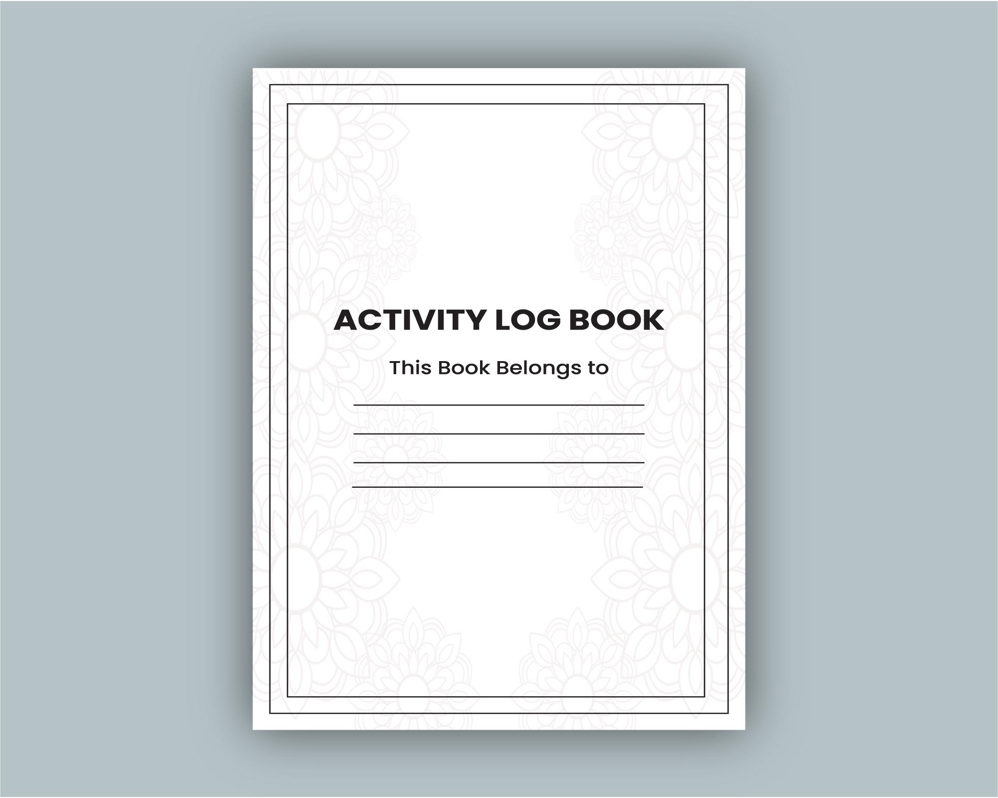 Printable Activity Log Book: Daily Tracker (6x9 & 8.5x11) (digital ...