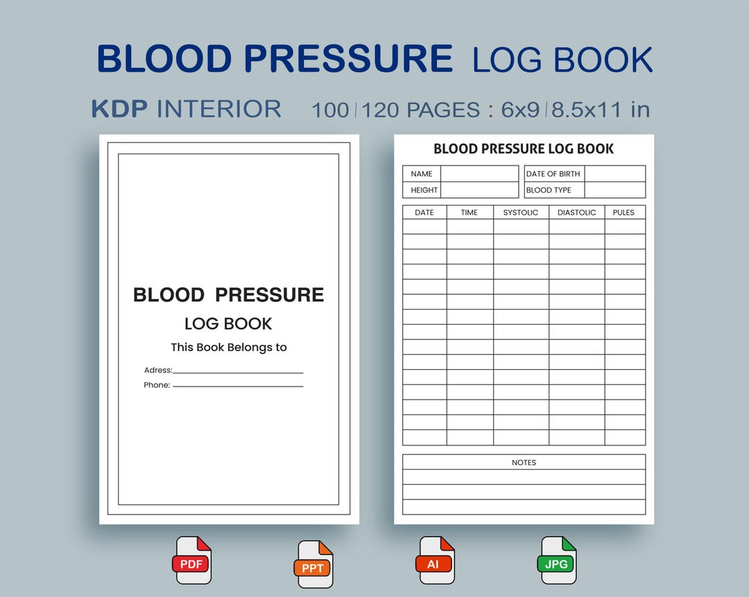 Blood Pressure Log Book, Hypertension Tracker, Heart Rate Monitor ...