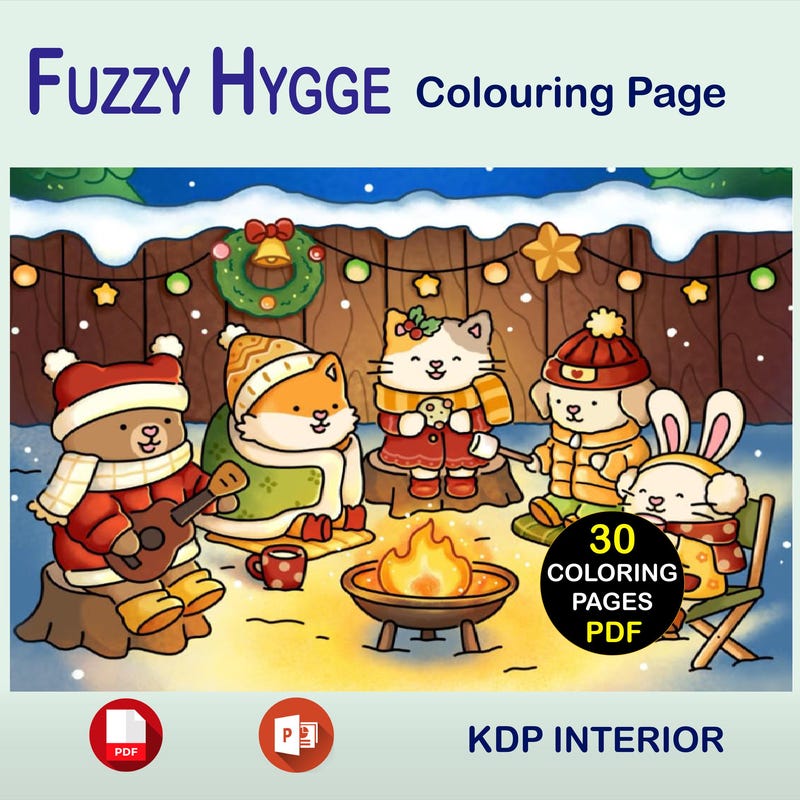 Fuzzy Hygge Coloring Book - Etsy