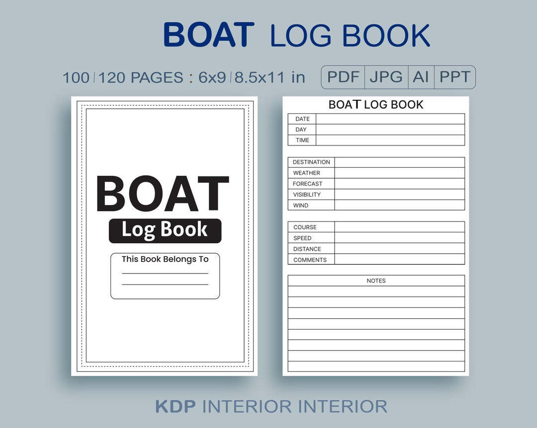 Boat Log Book, Custom Sailor Gift Boat Log Book, Personalized Journal ...