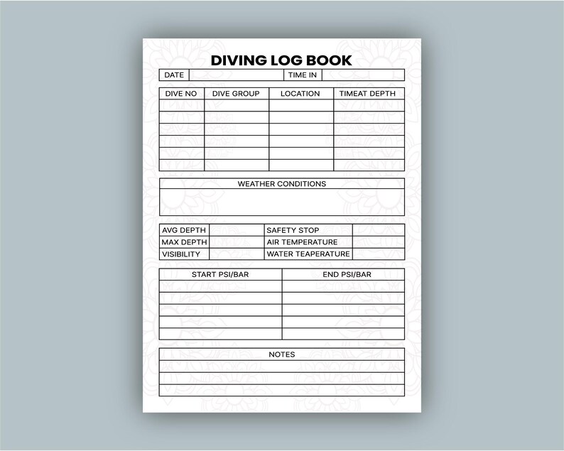 Diving Log Book, Dive Log Book Journal for Scuba Divers, Ocean Travel ...