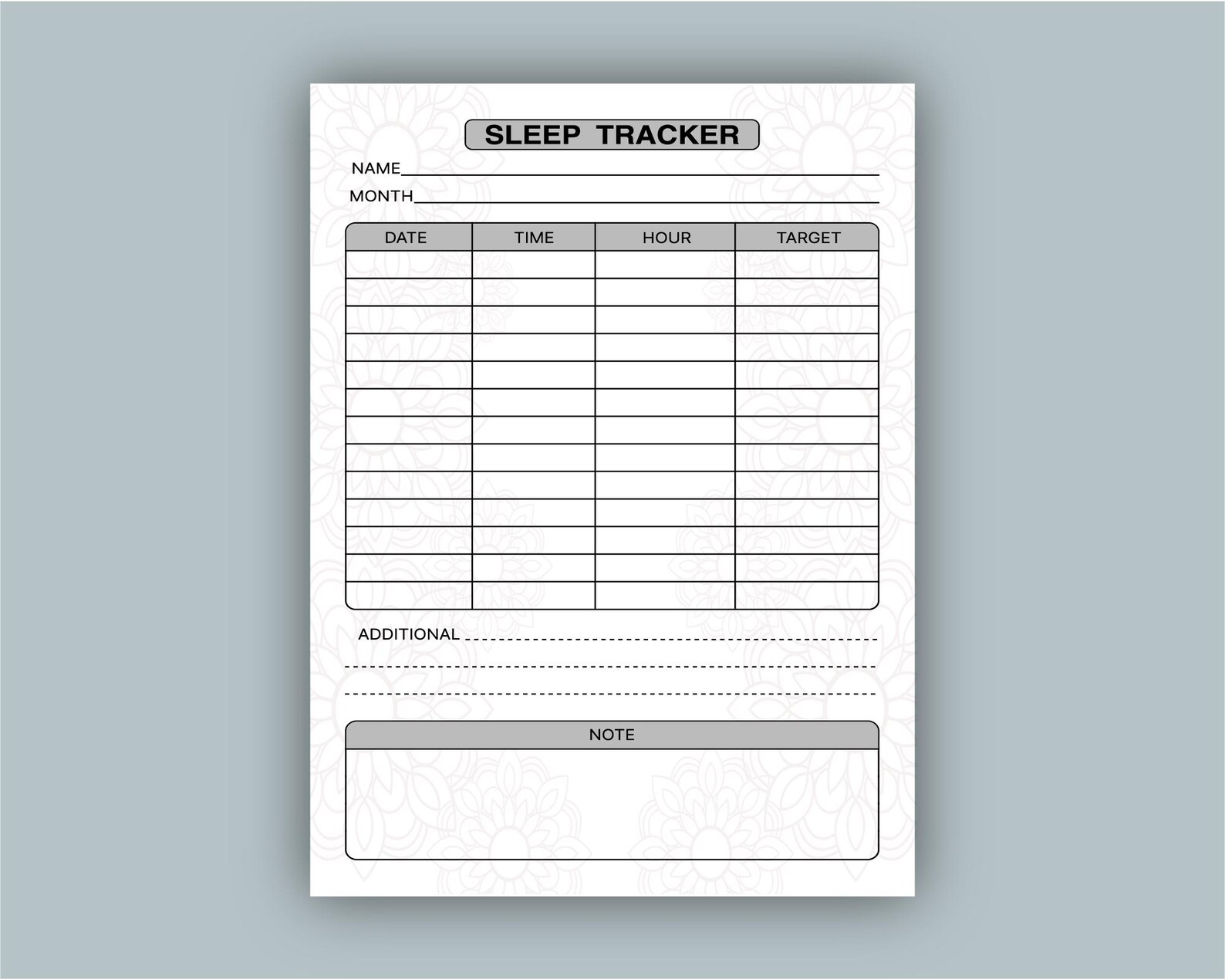 Sleep Tracker, Fillable Monthly Sleep Log, A4 A5 Half Letter Size ...