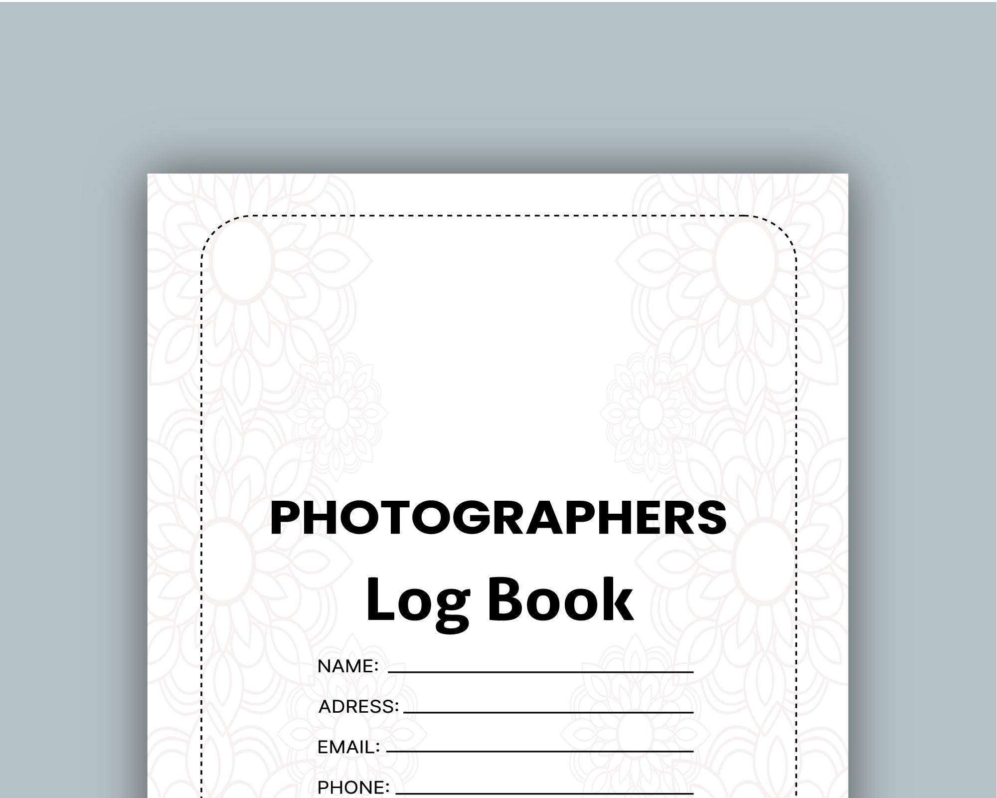 Photographers Log Book, Photography Log Book, Notebook for ...