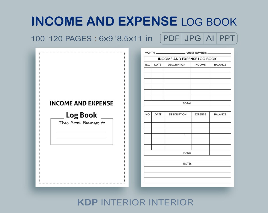 Income and Expense Log Book, Budget Planner, Expense Tracker, Financial ...