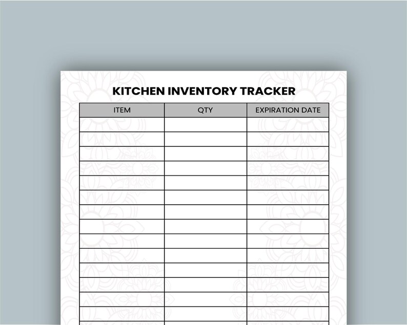 Kitchen Inventory Tracker Printable, Pantry Organization, Grocery List ...