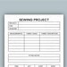 Sewing Project Log Book, Sewing Project Planner, Sewing Organizer ...