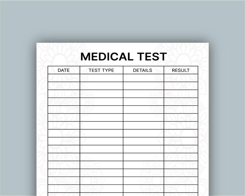 Medical Test Log Book, Doctor Visit Chart, Blood Work Log, Lab Results ...