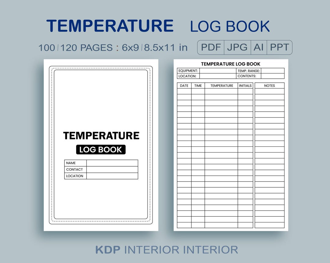 Temperature Log Book, Temperature Log Book Bullet Journal Tracker ...
