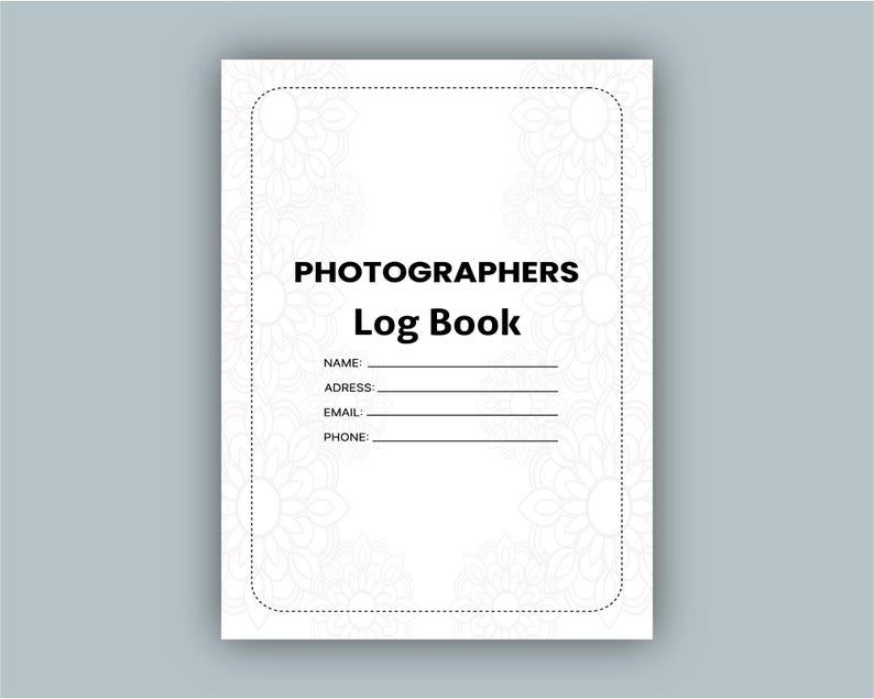 Photographers Log Book, Photography Log Book, Notebook for ...