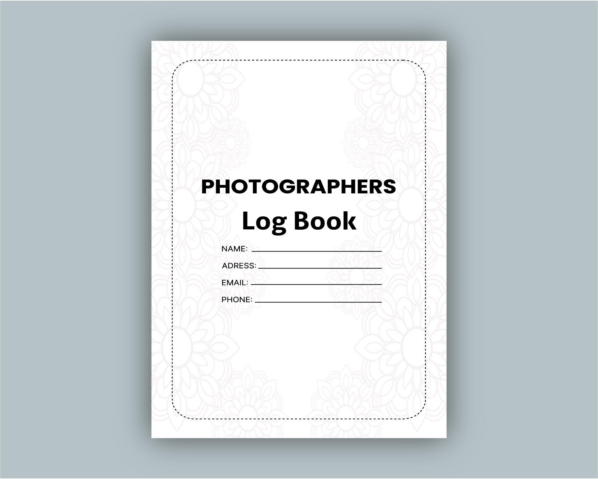 Photographers Log Book, Photography Log Book, Notebook for ...