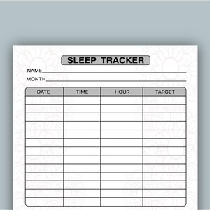 Sleep Tracker, Fillable Monthly Sleep Log, A4 A5 Half Letter Size ...