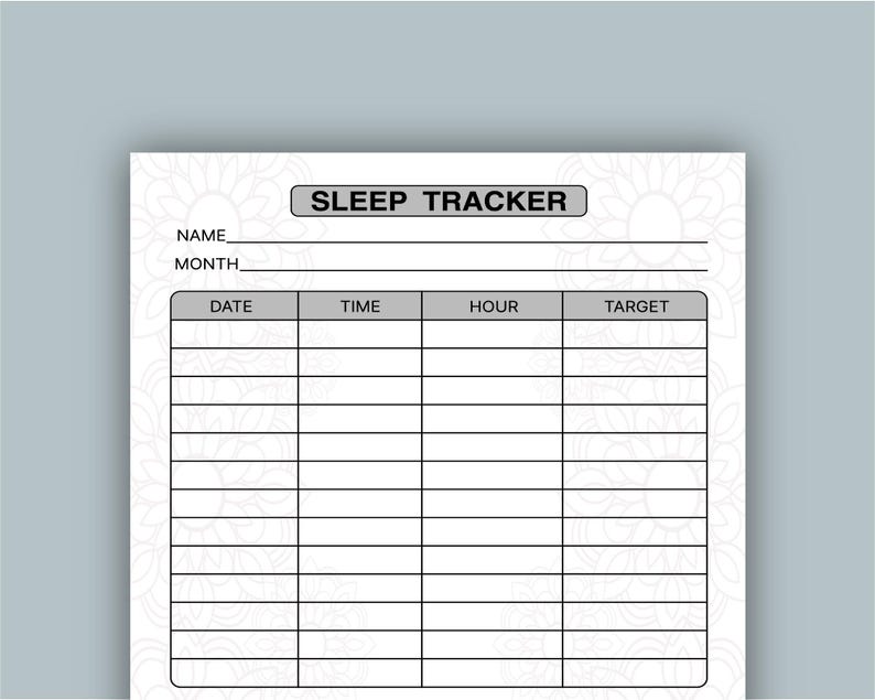 Sleep Tracker, Fillable Monthly Sleep Log, A4 A5 Half Letter Size ...