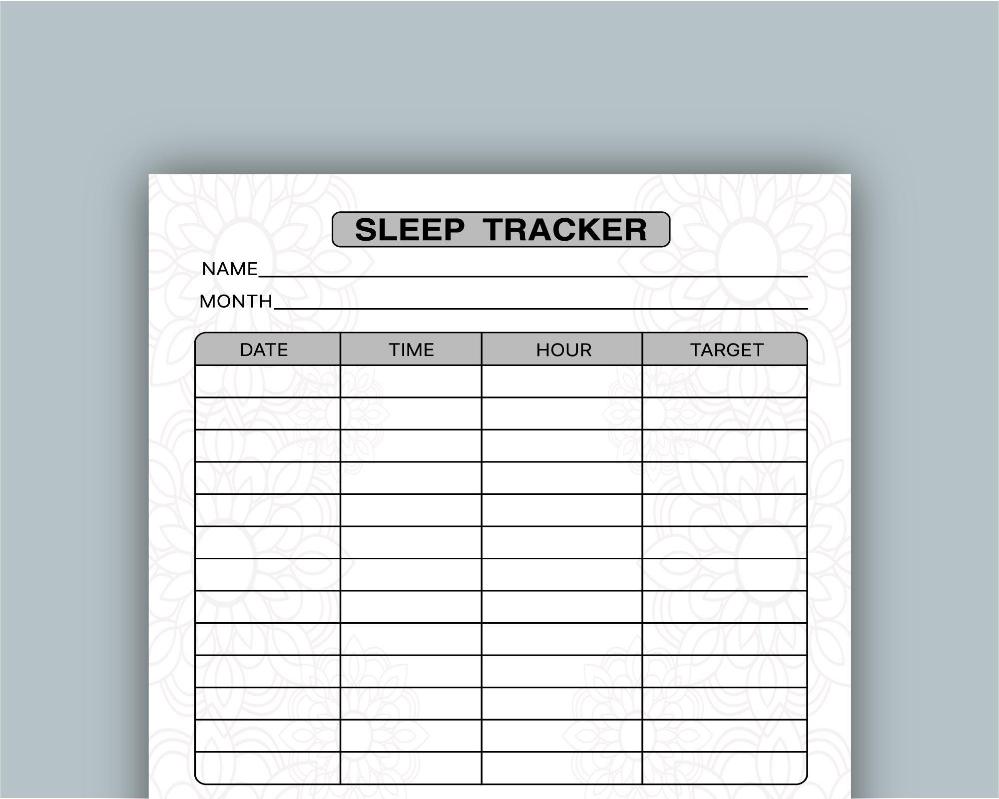 Sleep Tracker, Fillable Monthly Sleep Log, A4 A5 Half Letter Size ...
