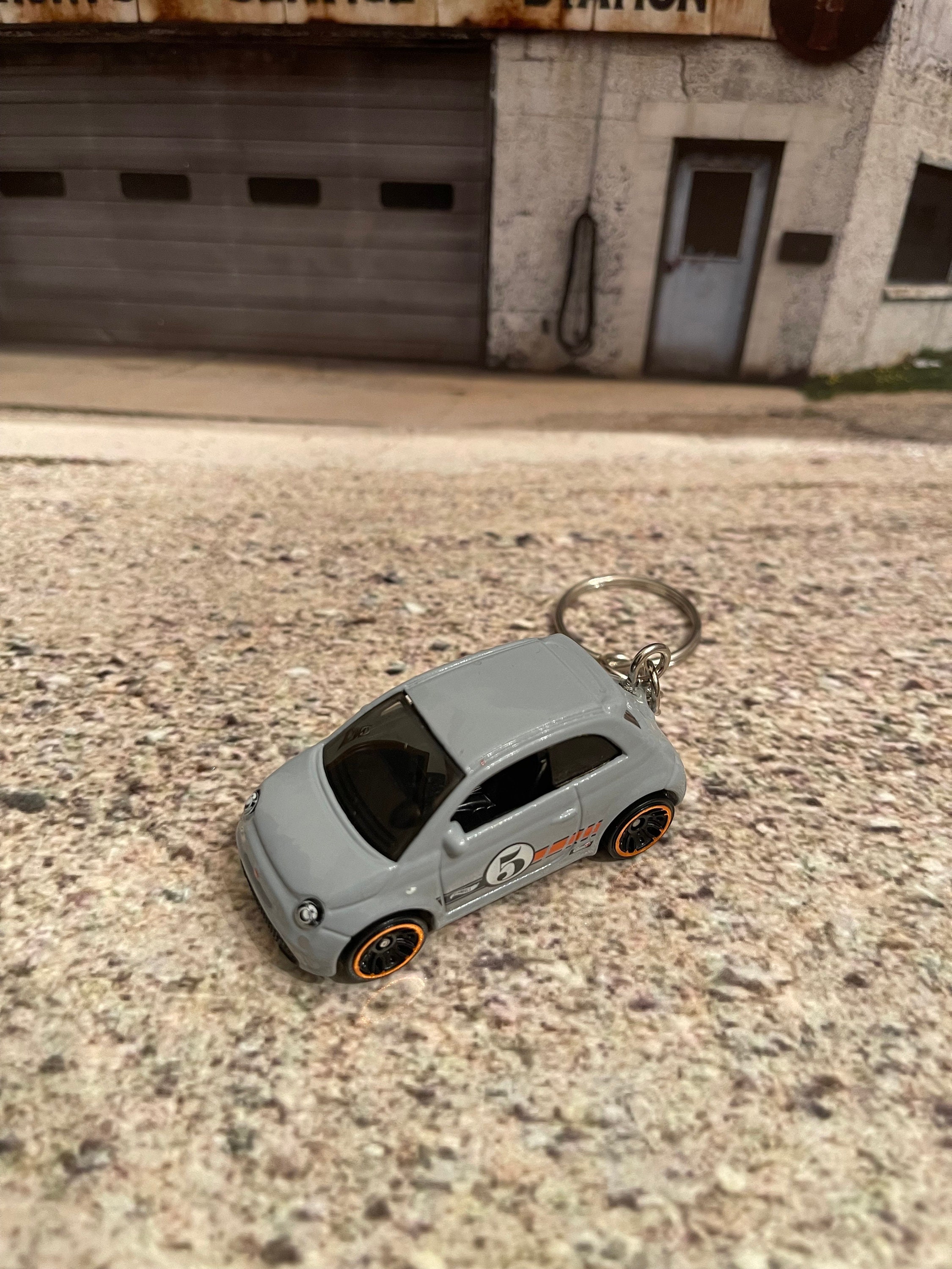 Gray Fiat 500 Keychain. Fiat 500 Diecast Car With Key Ring. Great Gift ...