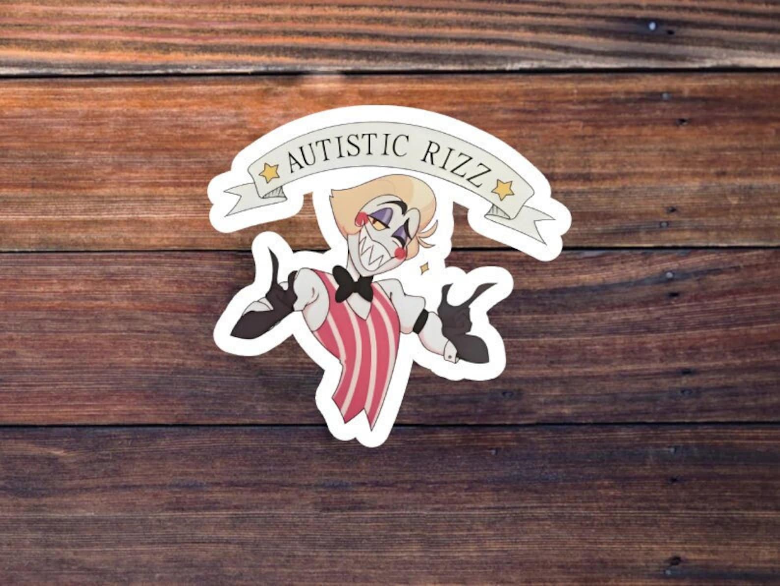 Hazbin Hotel Sticker, Lucifer Morningstar Autistic Rizz Sticker, Laptop ...