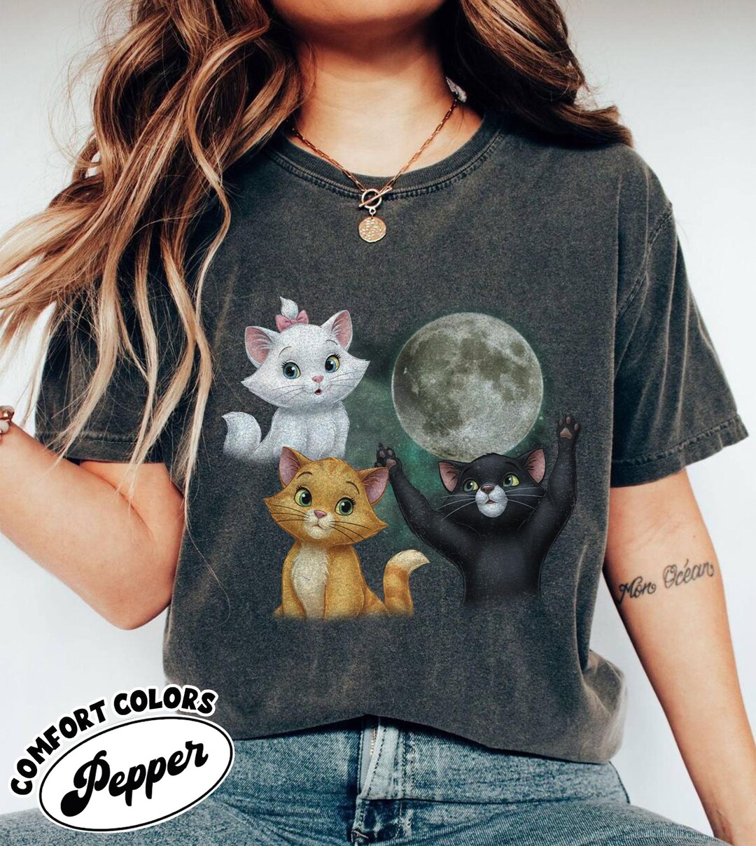 The Aristocats Retro Graphic T-shirts, Vintage Comfort Colors® Cat Moon ...