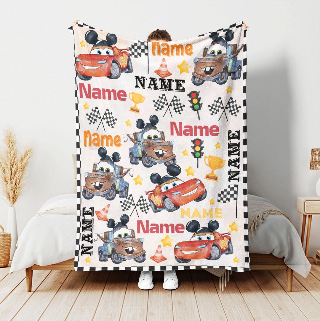Custom Disney Cars Blanket, Lightning Mcqueen Blanket, Tow Mater ...