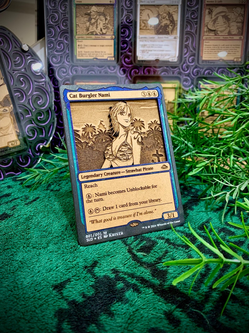 Magnetic Wooden Card MTG Cat Burgler Nami one Piece Base - Etsy