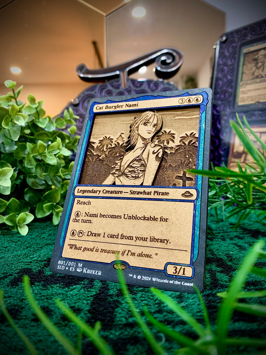 Magnetic Wooden Card MTG Cat Burgler Nami one Piece Base - Etsy
