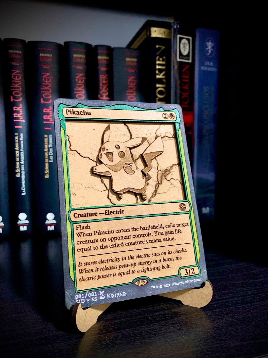 Magnetic Wooden Card MTG Pikachu POKEMON Base - Etsy