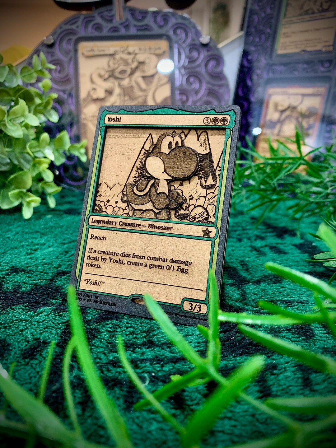 Magnetic Wooden Card MTG Yoshi MARIO BROS Base - Etsy