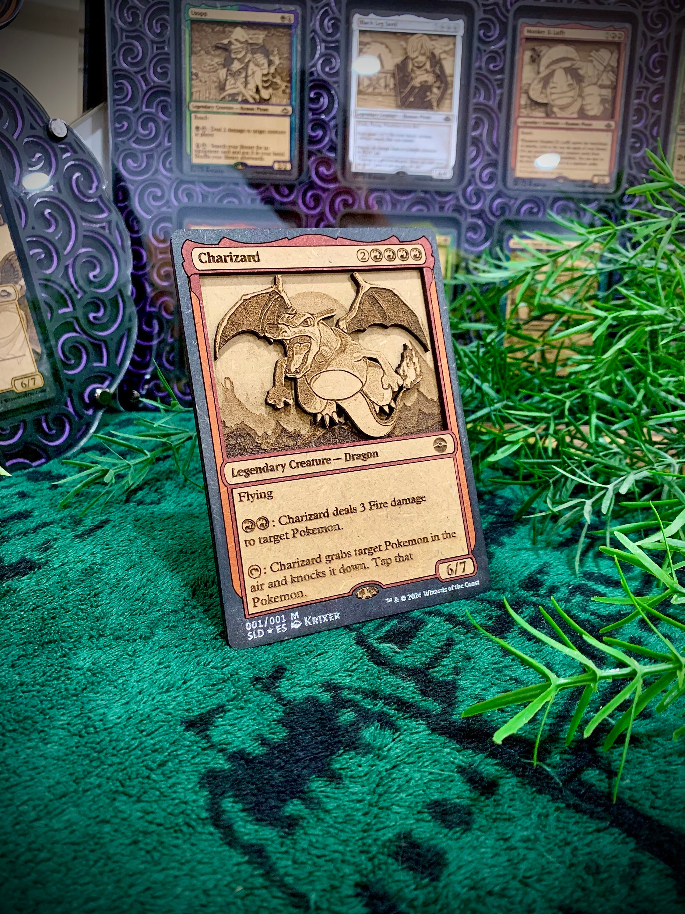 Magnetic Wooden Card MTG Charizard POKEMON Base - Etsy