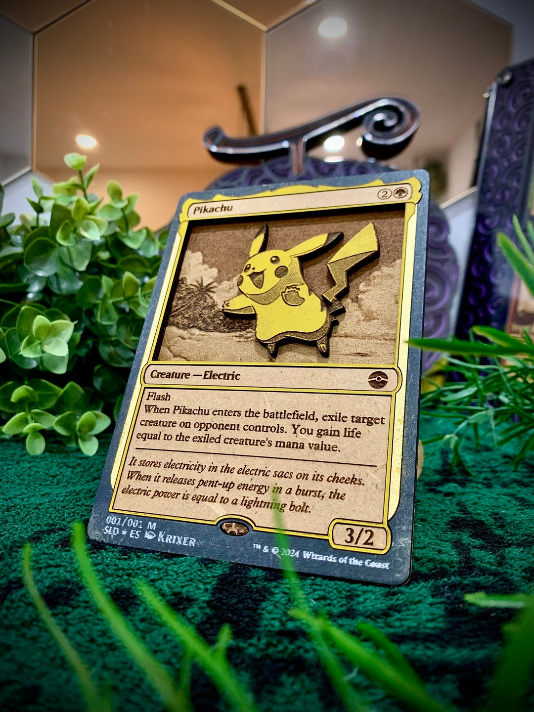 MTG Pikachu POKEMON Wooden Card Base - Etsy