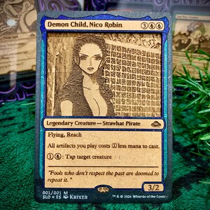 Carta de madera imantada MTG Nico Robin peana - Etsy México