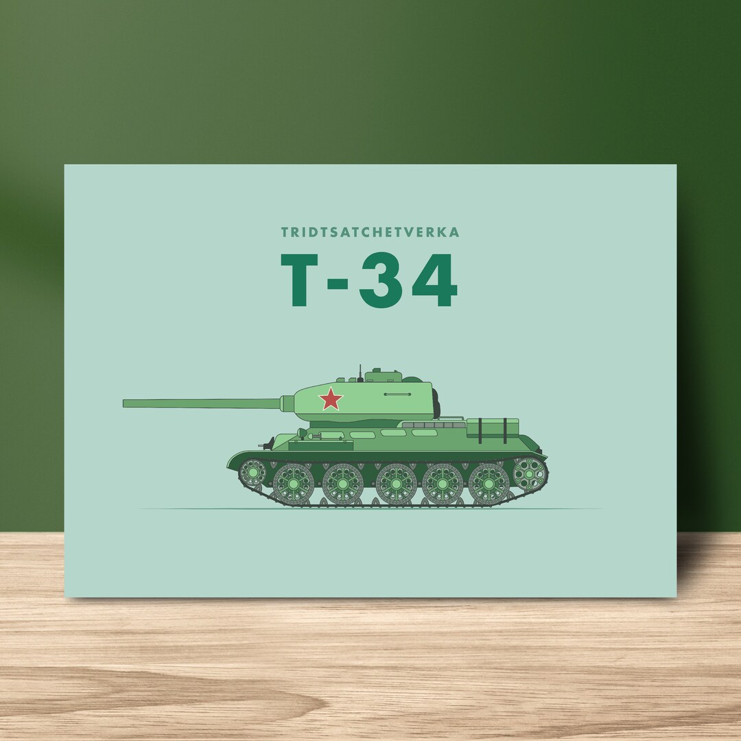 T-34 Tank Poster, Premium Mat Papier - Etsy