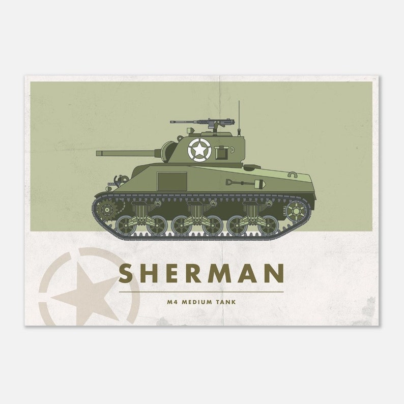 M4 Sherman Tank Poster, Premium Mat Papier - Etsy Ireland