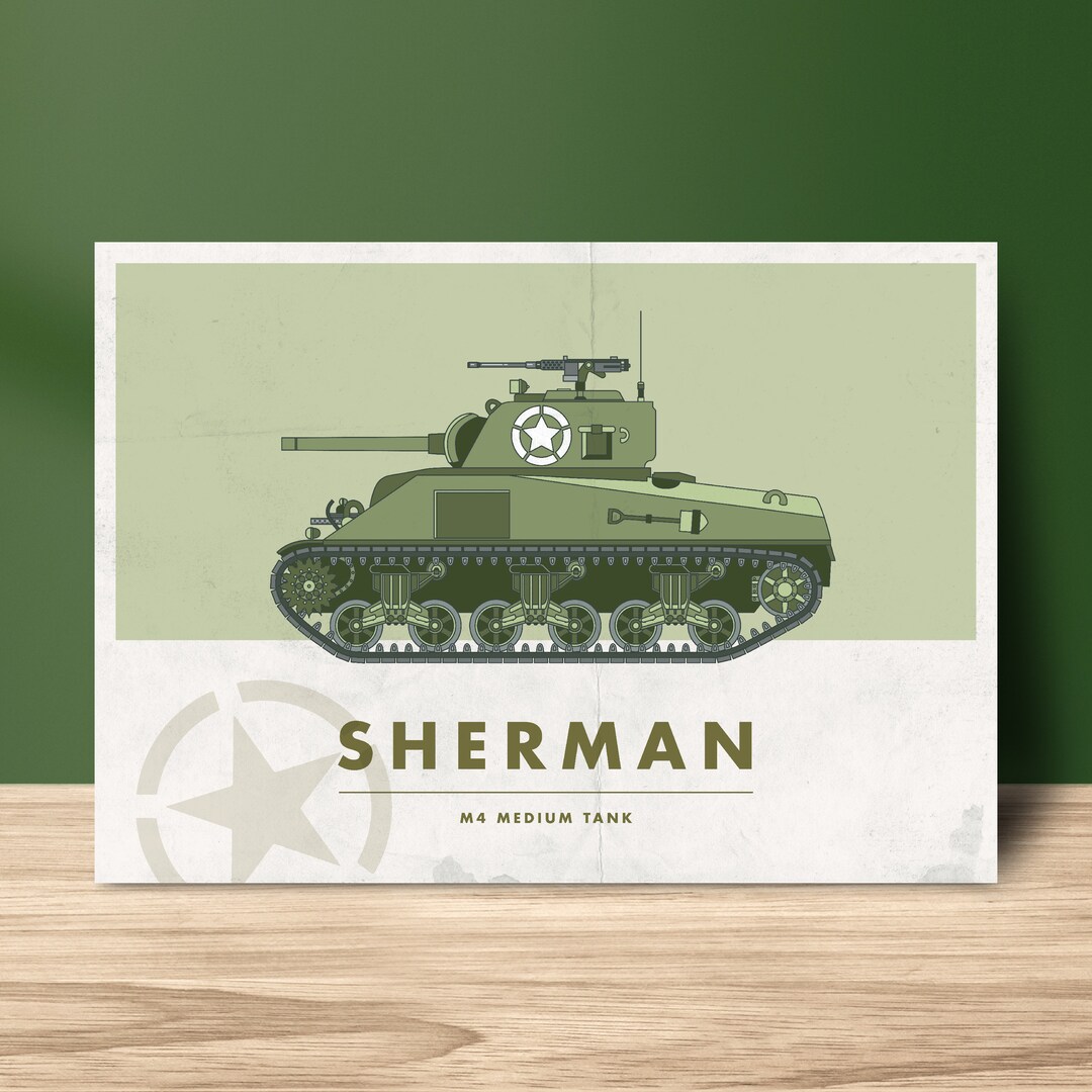M4 Sherman Tank-poster, Premium Mat Papier - Etsy
