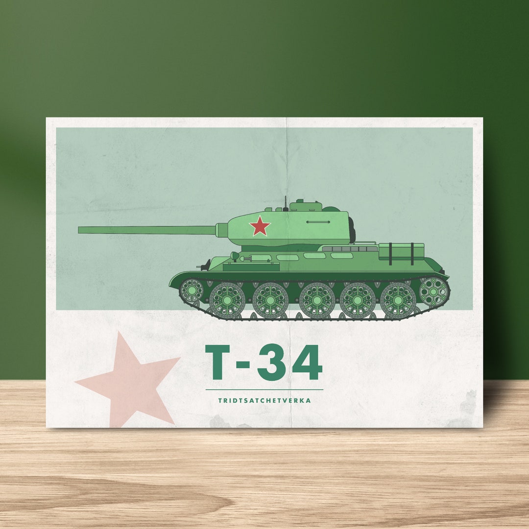 T-34 Tank Poster, Premium Mat Papier - Etsy
