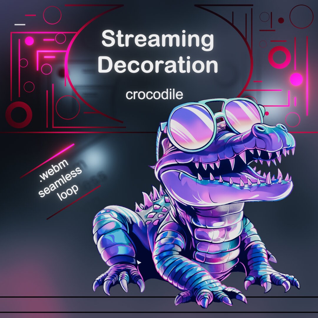 Crocodile, Streaming Overlay, Stream Decoration, Seamless Loop, 60 Fps ...
