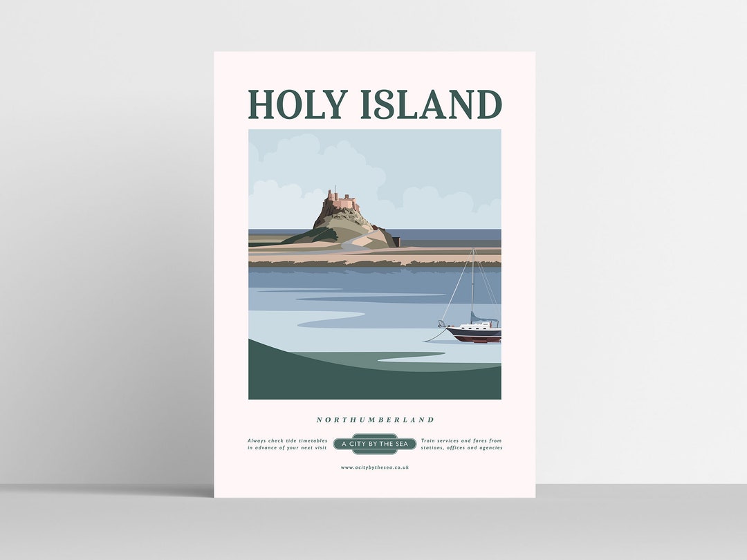 Holy Island Travel Poster Print - Etsy