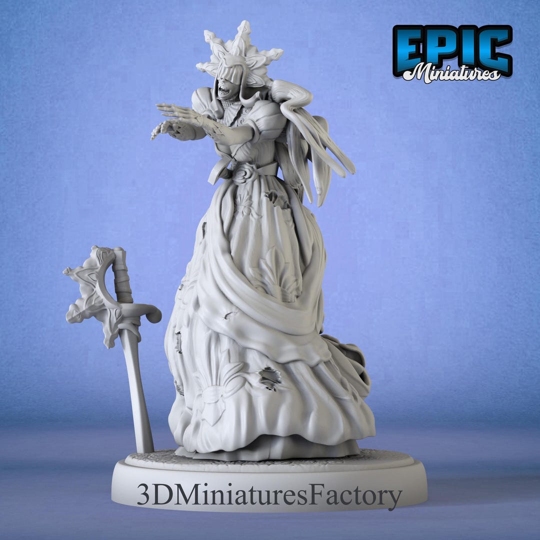 Female Dark Bride Dnd Miniature | Casts Spell | 3D Printed Tabletop RPG ...