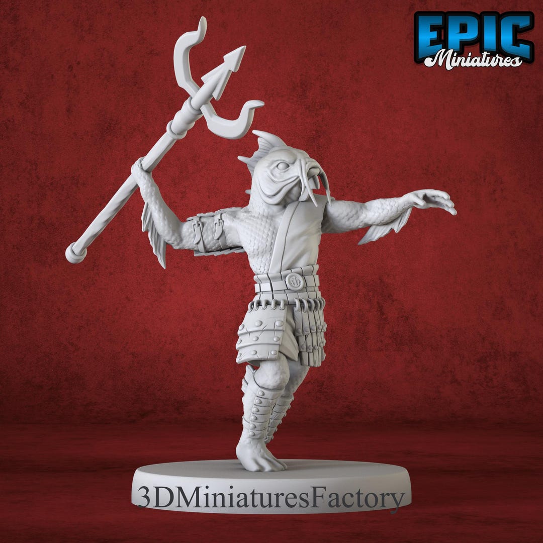 Miniature | Fish Folk Koi Tribe Trident - Player Dnd Miniature for ...