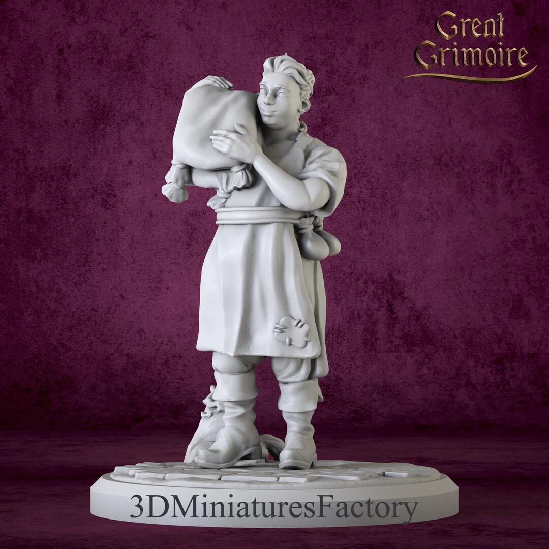 Charlie Carry Dnd Miniature | Working Villager With Sack | Tabletop NPC ...