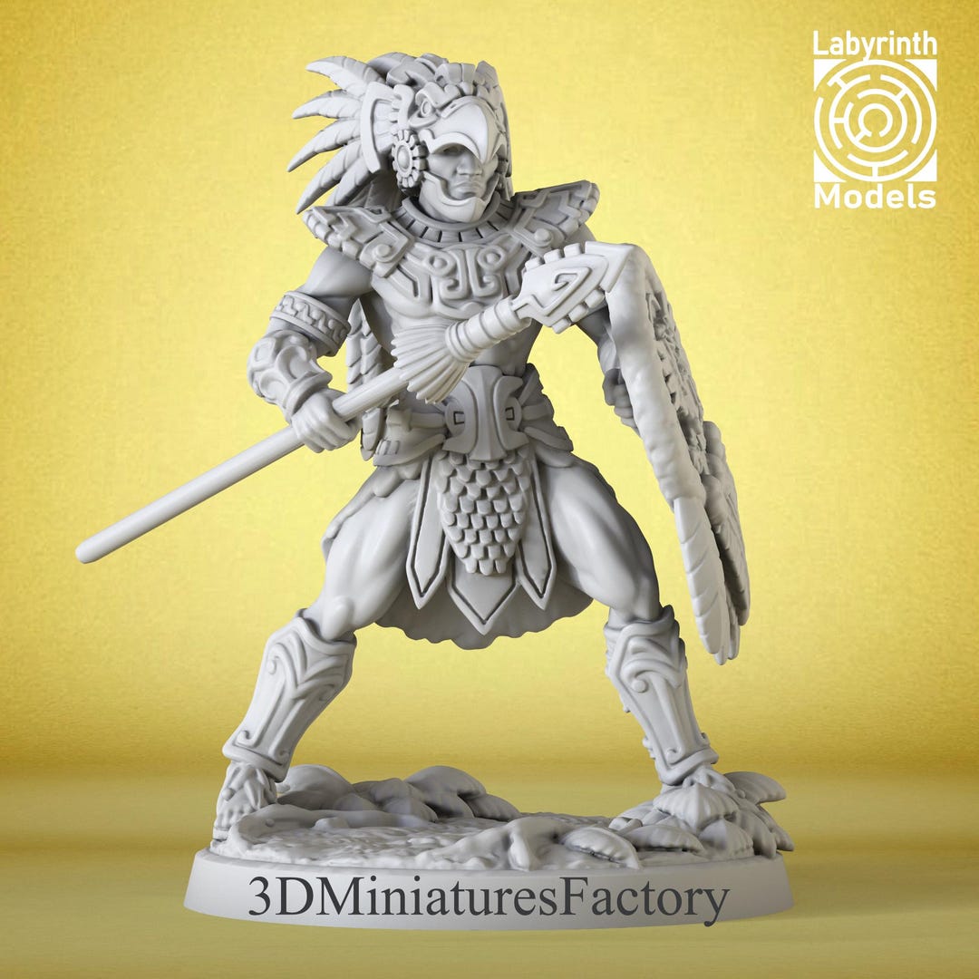 Miniature | Eagle Warrior 5 - Aztlan Dynasty- Dnd Miniature for ...