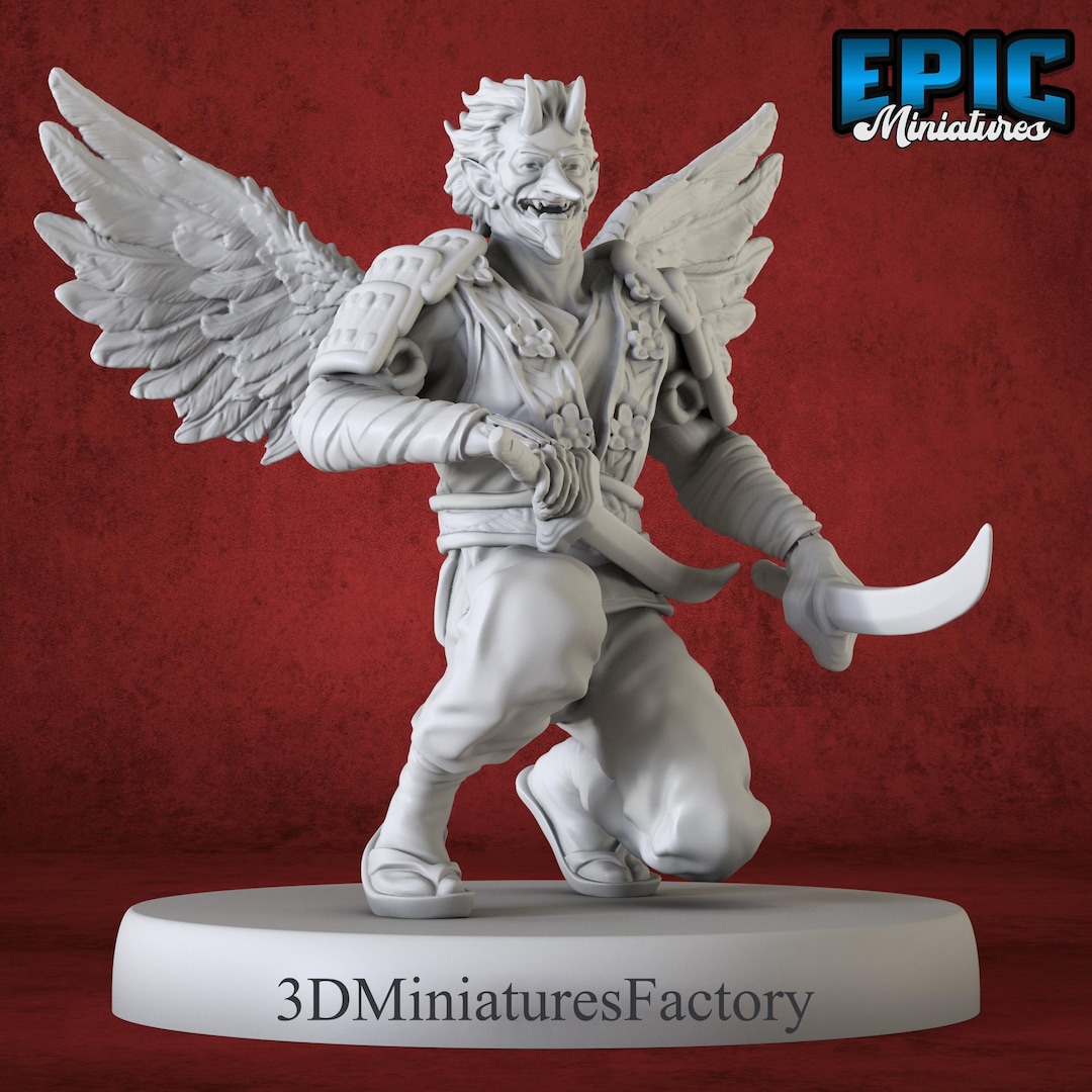 Miniature | Tengu Swords - Player Dnd Miniature for Tabletop Games ...