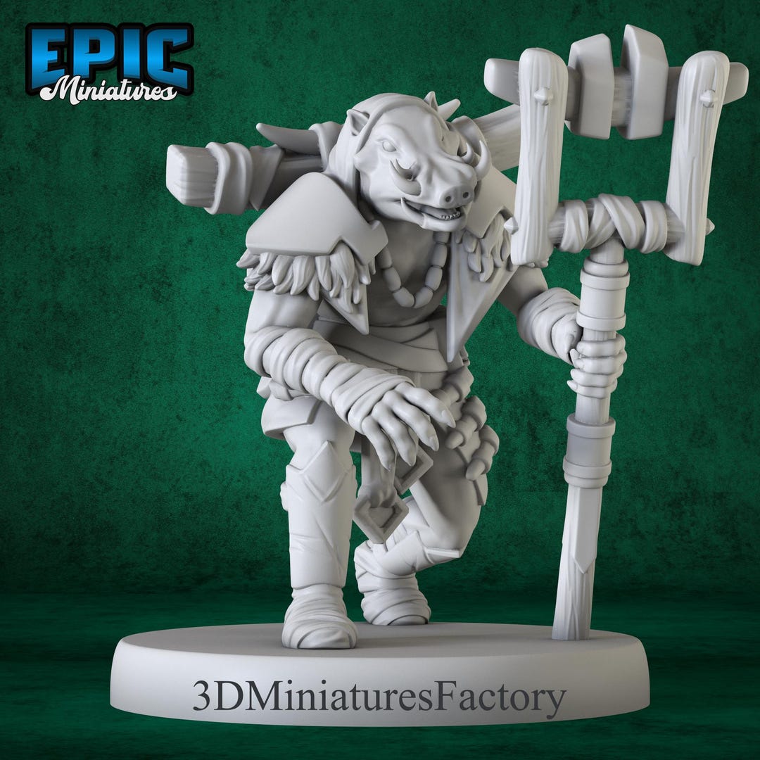 Miniature | Warthog Folk Tribe Shaman - Dnd Miniature for Tabletop ...