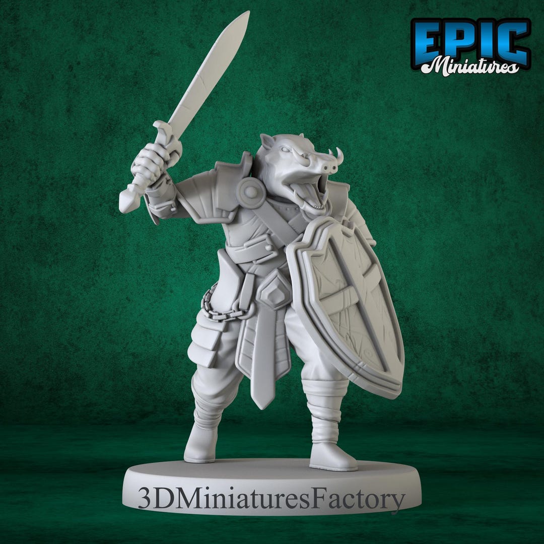 Miniature | Warthog Folk Tribe Knight - Dnd Miniature for Tabletop ...