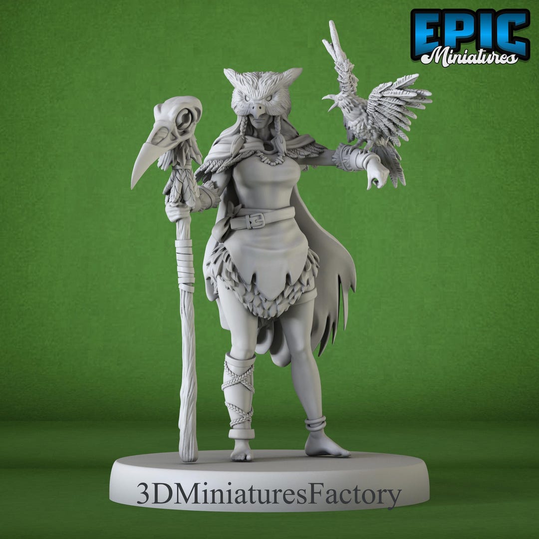 Miniature | Owlbear Druid - Dnd Miniature for Tabletop Games - Premium ...