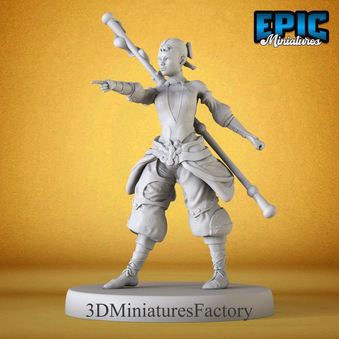 Miniature | Monk Adventurer Female Command - Player Dnd Miniature for ...